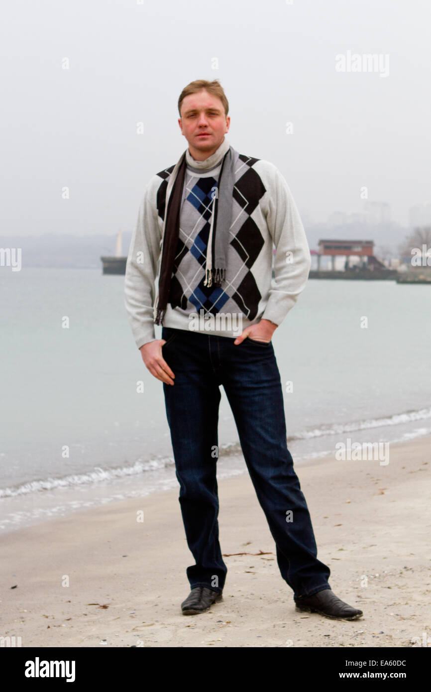 Young handsome man running beach hi-res stock photography and images ...