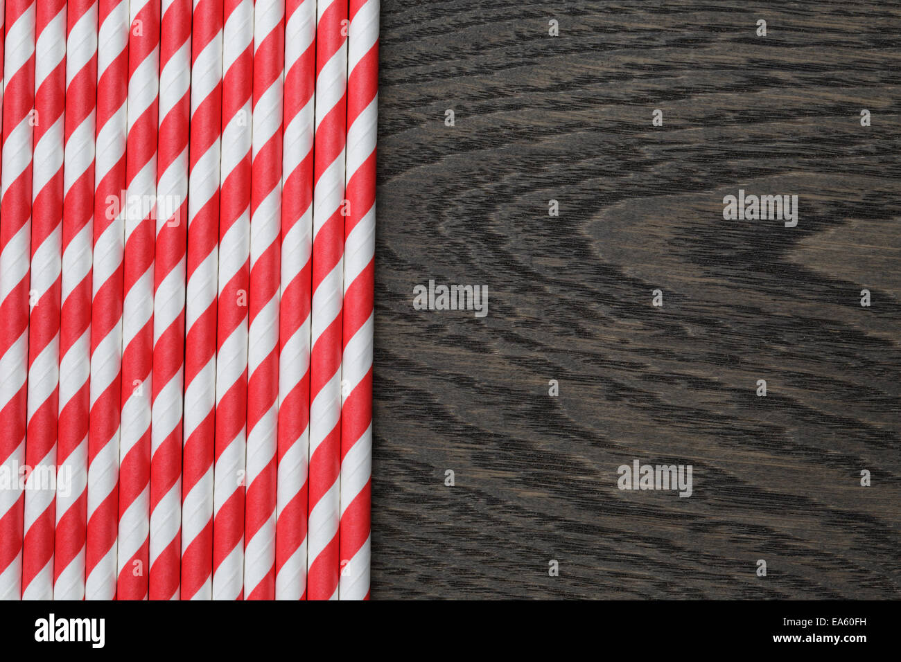 bright red paper straws on table, vintage style Stock Photo - Alamy