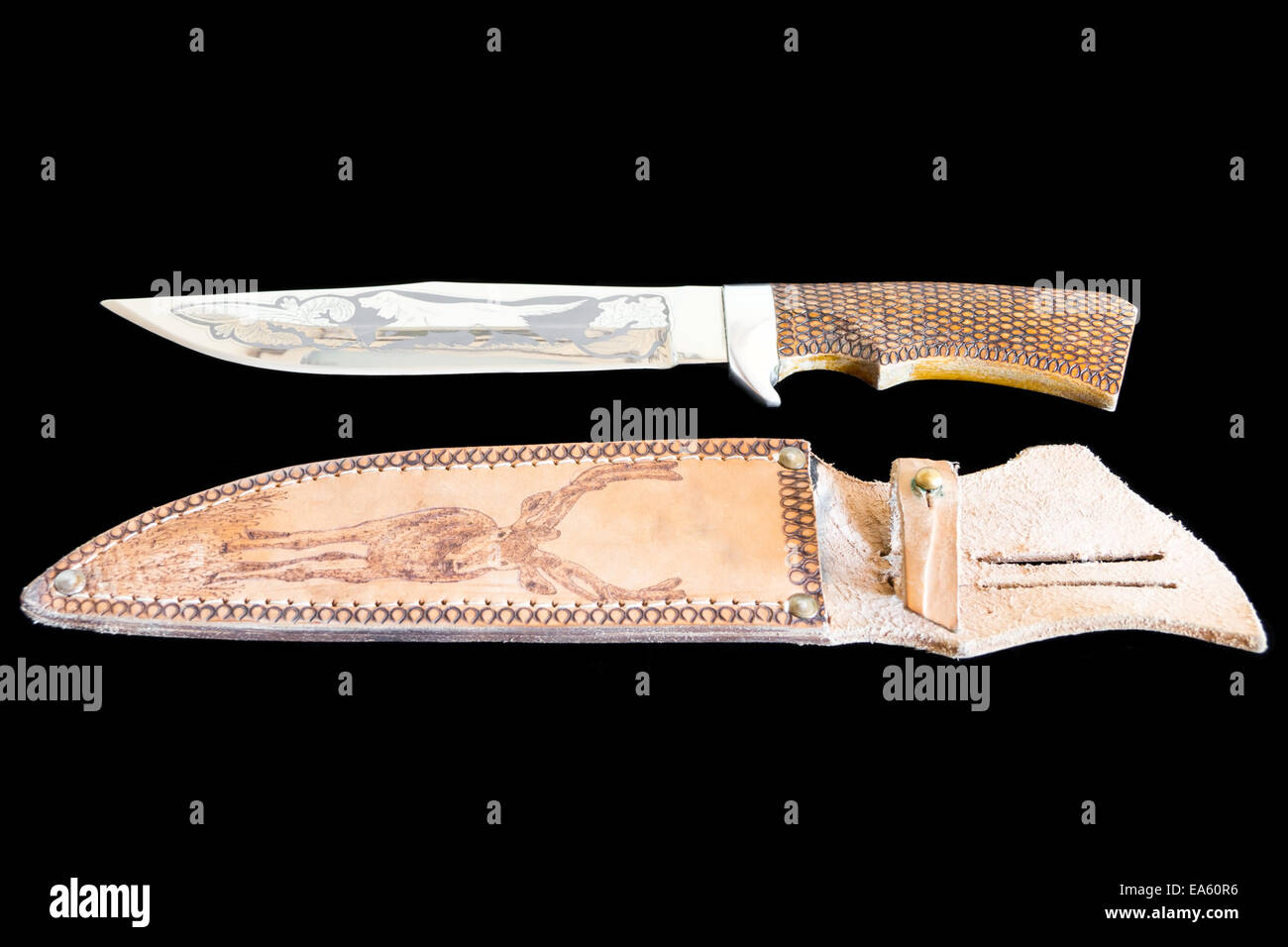 Cold weapon on black background Stock Photo - Alamy