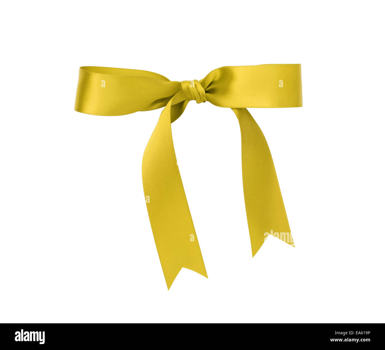 classic yellow ribbon bow, isolated on white Stock Photo - Alamy