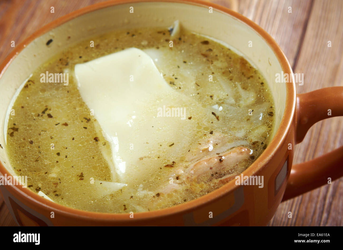 Tatar chicken noodle soup Stock Photo - Alamy