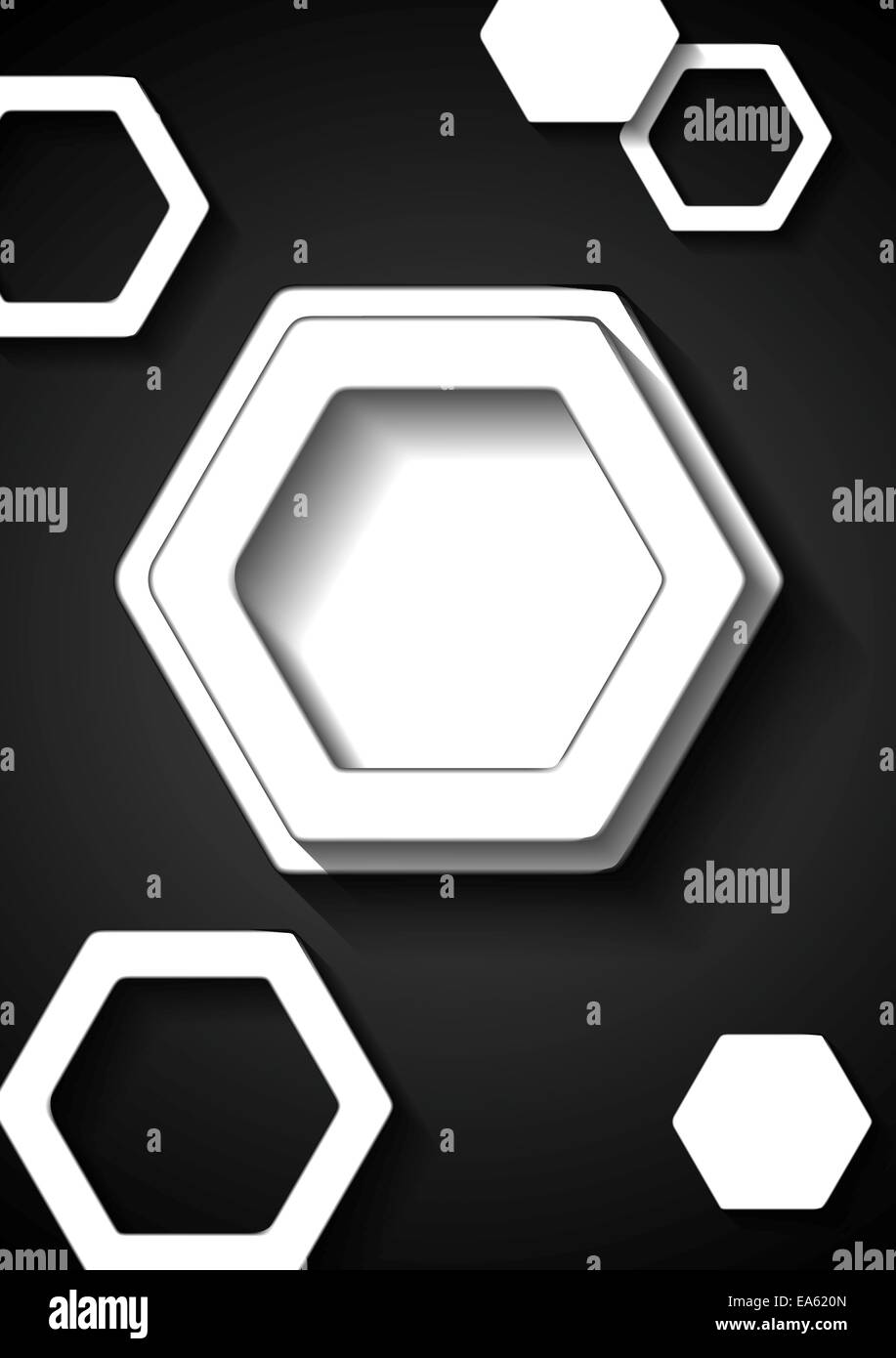 Abstract black and white tech background Stock Photo - Alamy