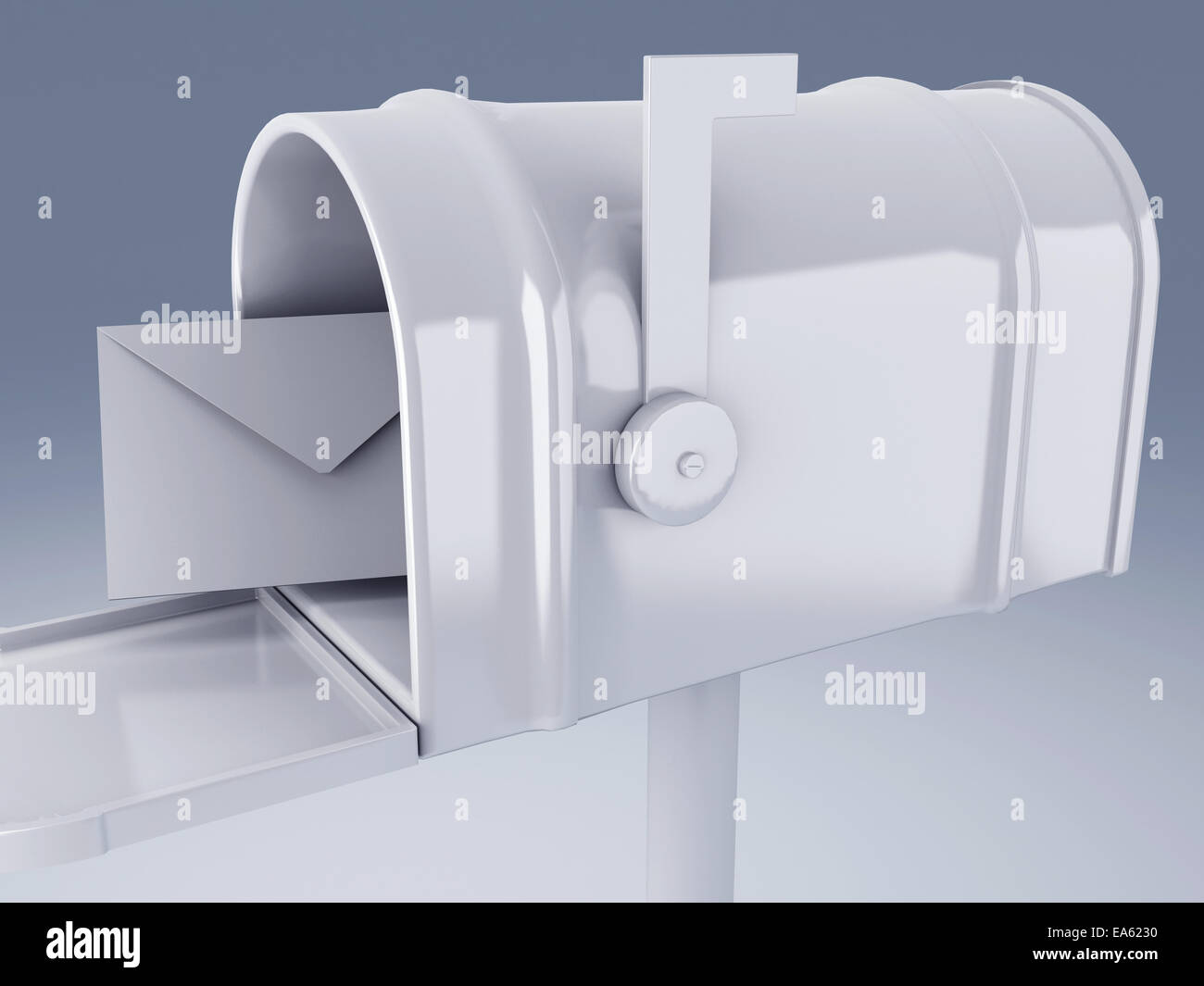 white mail box with letter Stock Photo - Alamy