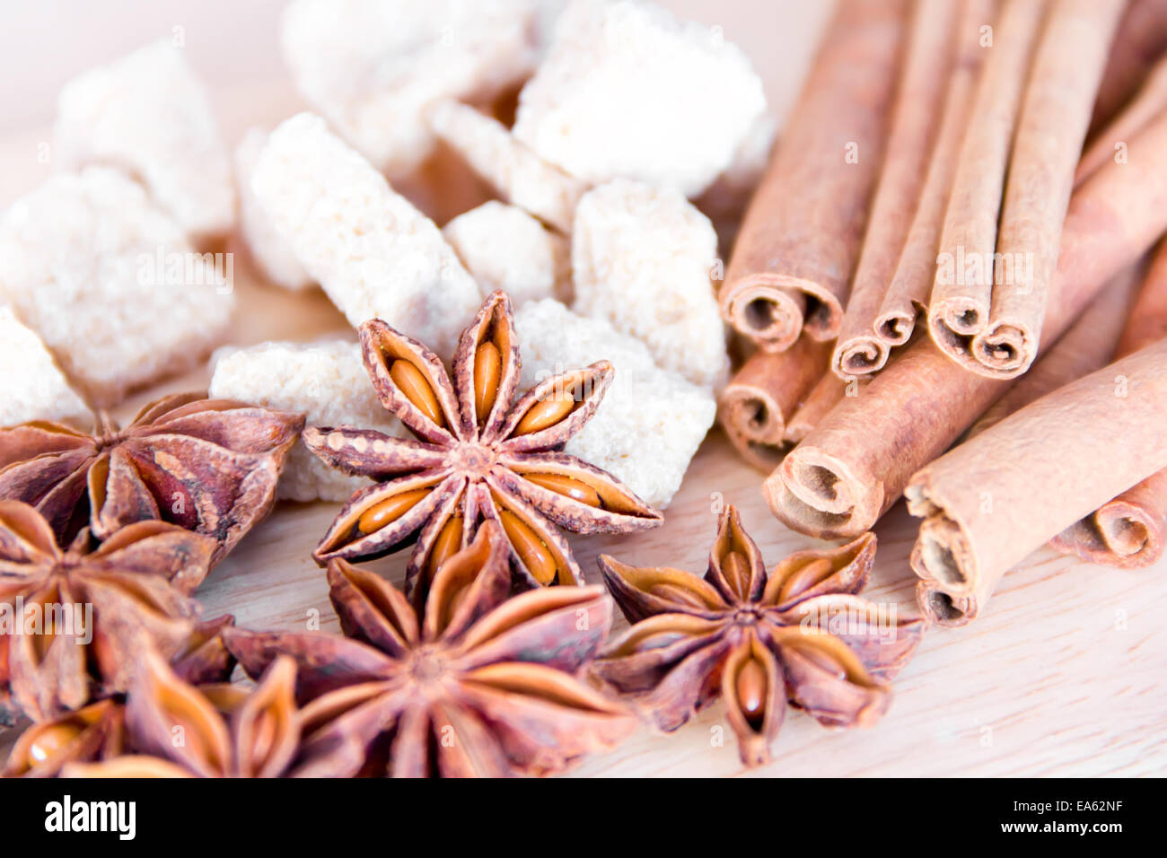 Anise, sugar and cinnamon Stock Photo - Alamy