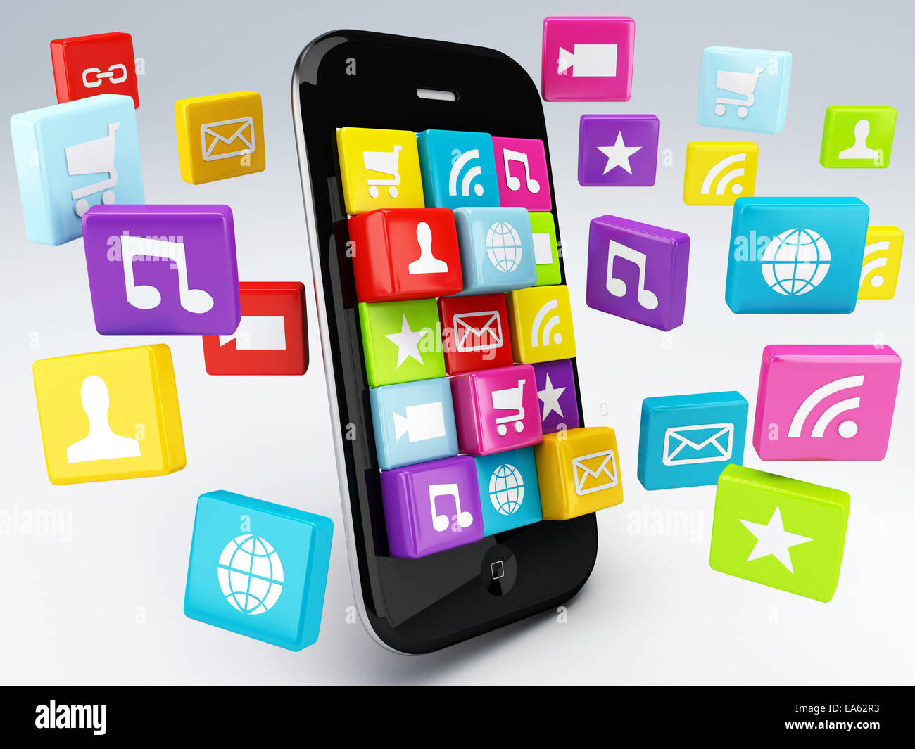 3d mobile phone app wifi Stock Photo - Alamy