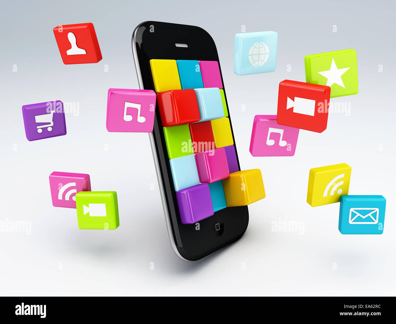 3d mobile phone app wifi Stock Photo - Alamy
