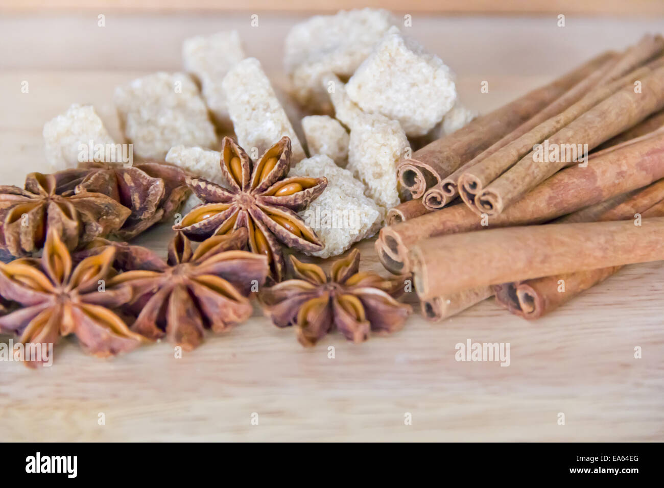 Anise, sugar and cinnamon Stock Photo - Alamy