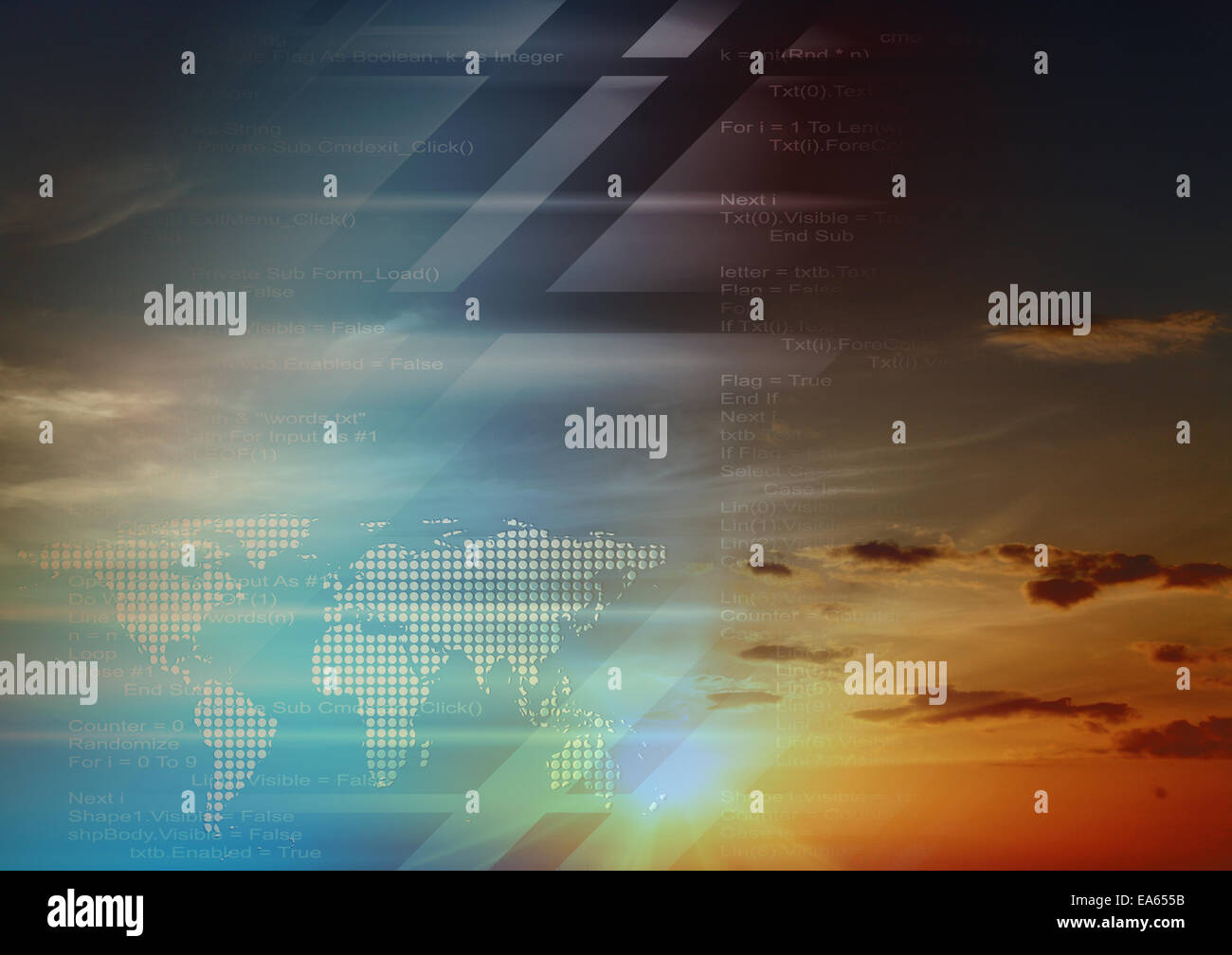 Hi-tech design and sky background Stock Photo - Alamy