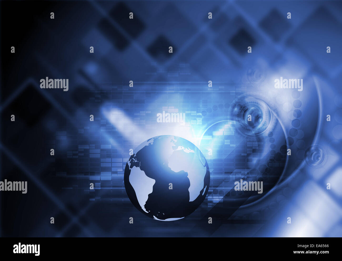 Dark blue technology design Stock Photo - Alamy