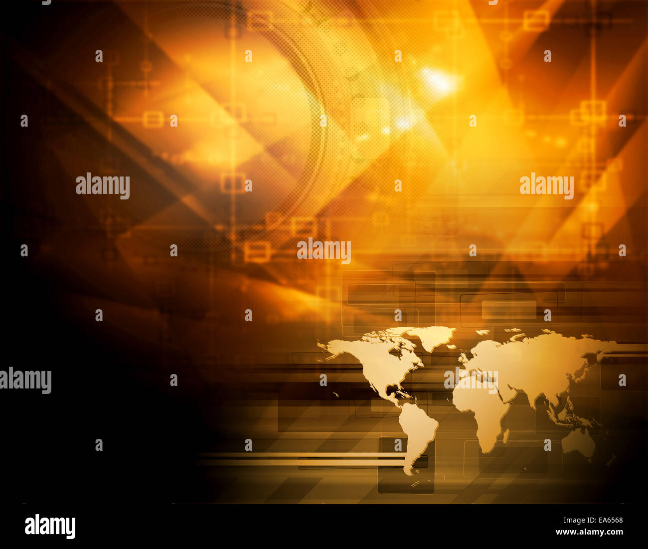 Bright orange technology background Stock Photo - Alamy
