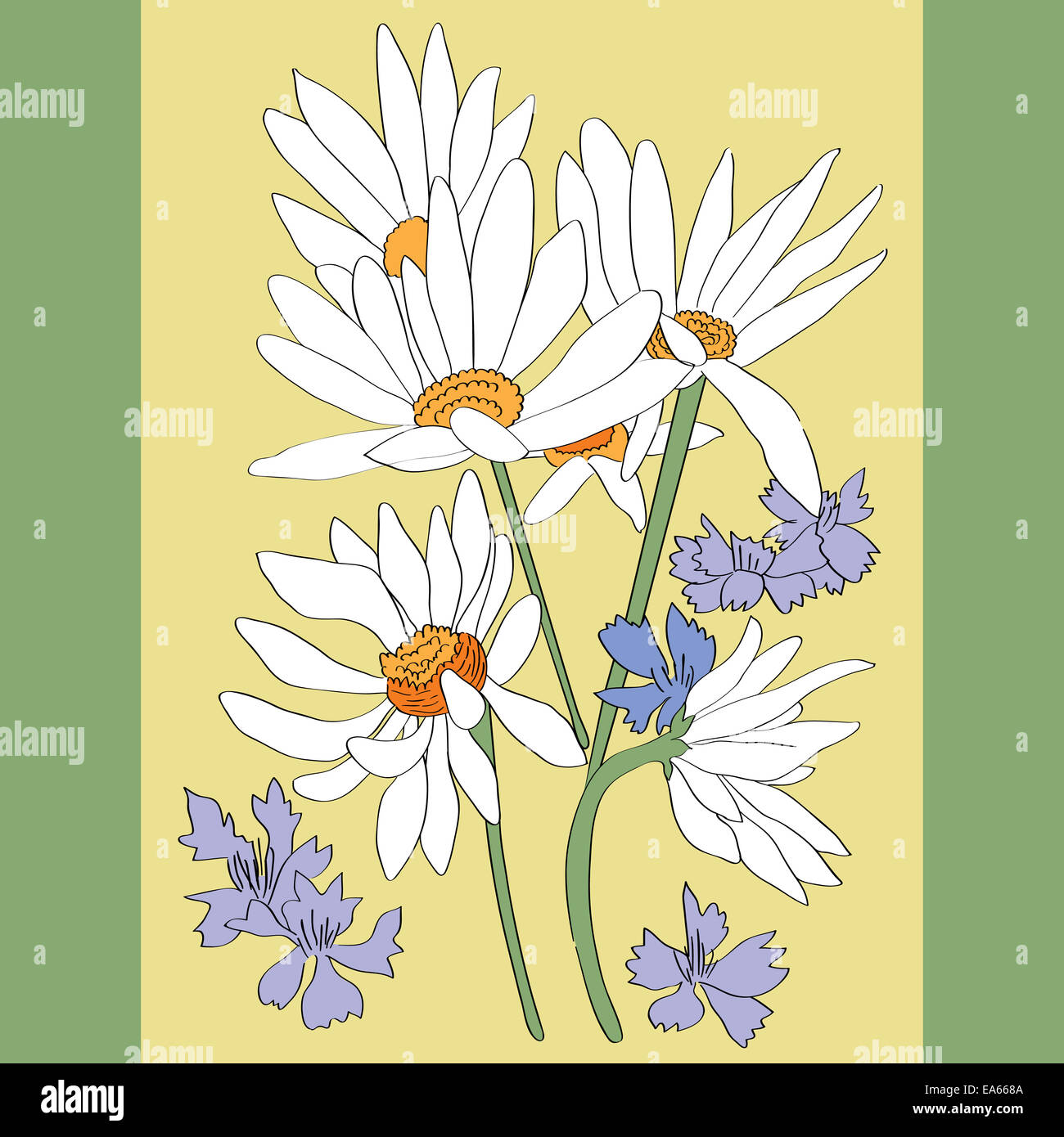 Hand drawn daisies hi-res stock photography and images - Alamy