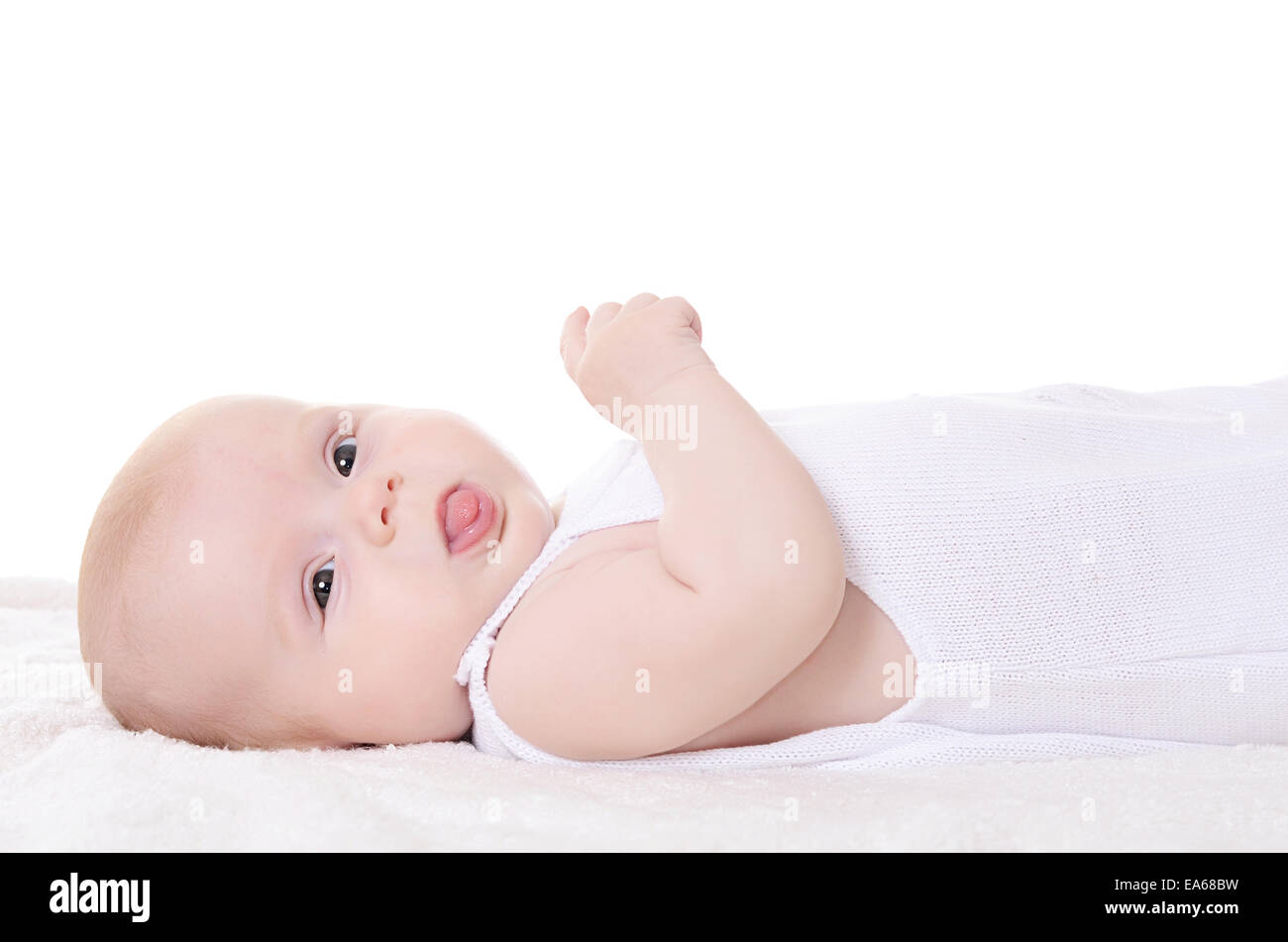 The small baby isolated on white Stock Photo - Alamy