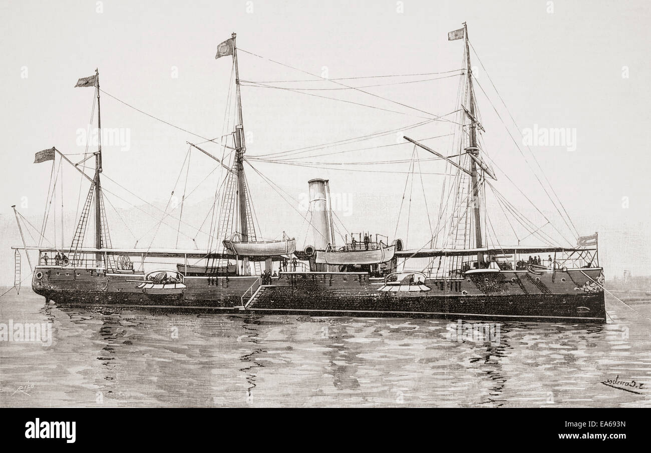 Conde de Venadito. Velasco-class unprotected cruiser of the Spanish ...