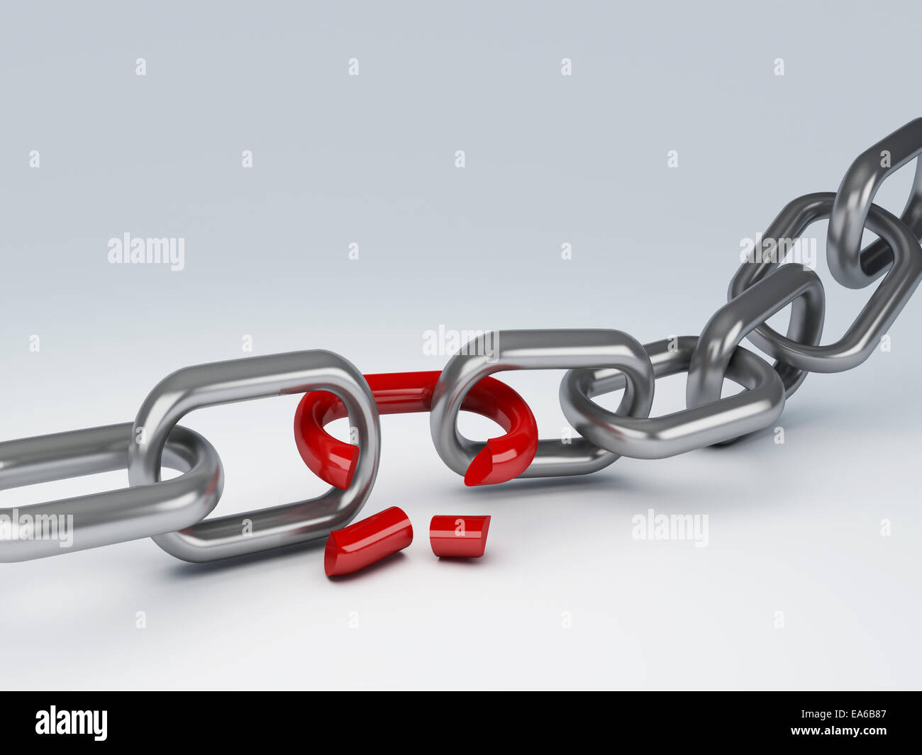 broken chain 3d Stock Photo - Alamy