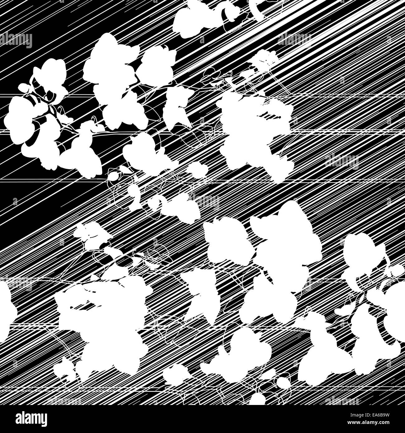 orchids stencil pattern Stock Photo - Alamy