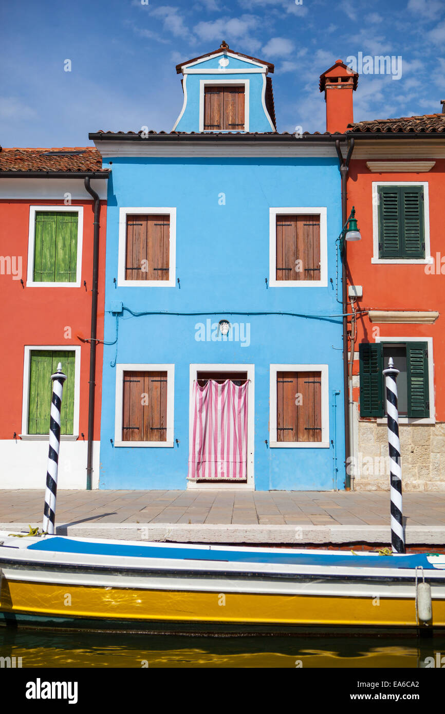 Color houses on Burano island near Venice Stock Photo - Alamy