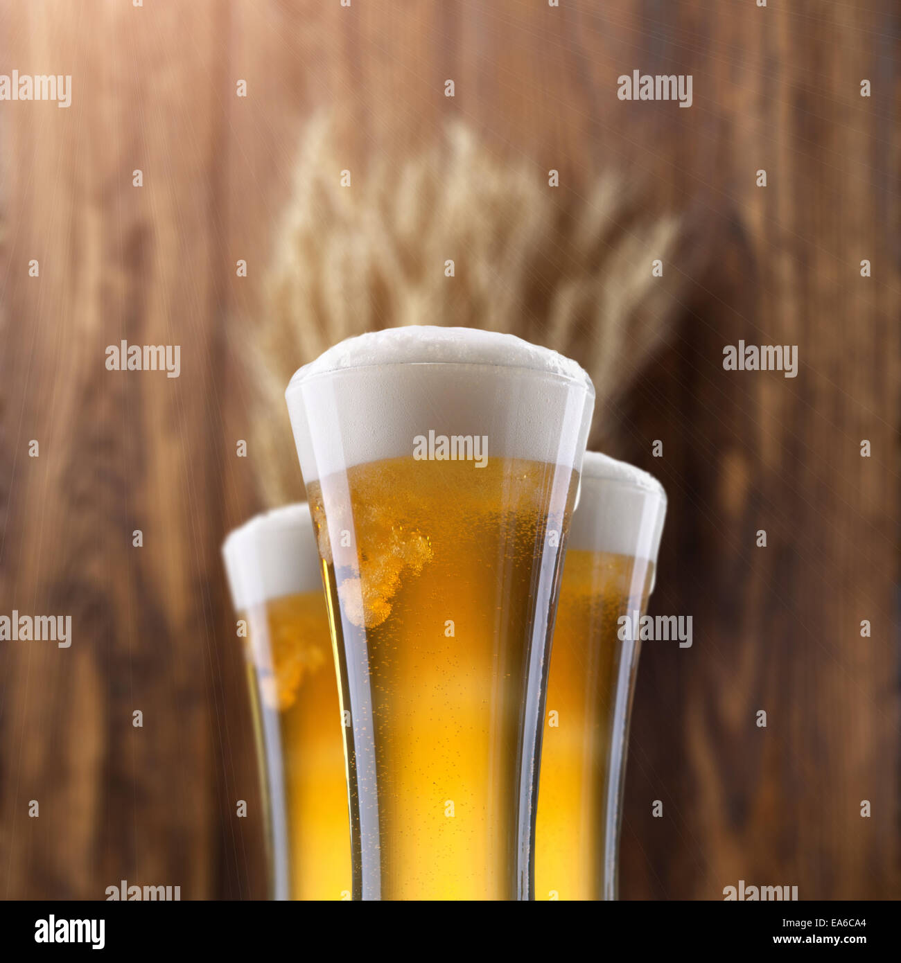 Mug filled beer on wooden hi-res stock photography and images - Alamy