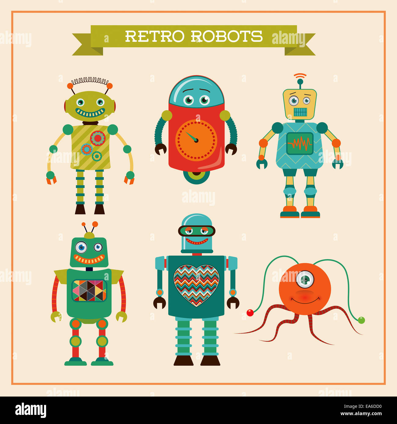 Cute robot mascot set Cut Out Stock Images & Pictures - Alamy