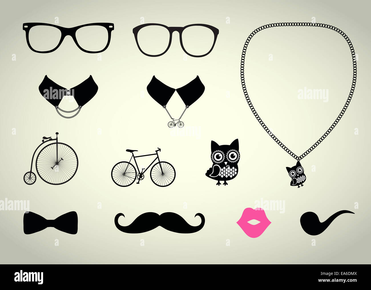 Hipster Accessory Set Stock Photo - Alamy