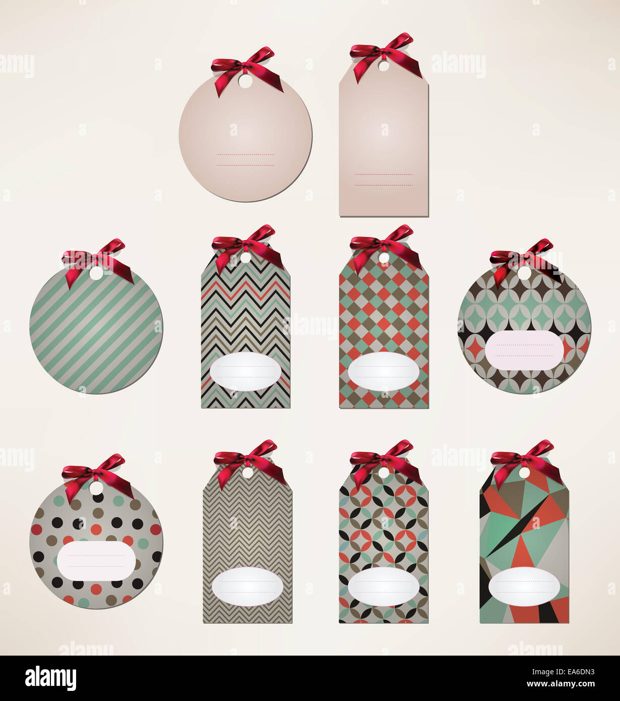 Price tags collection with ribbon Stock Photo - Alamy