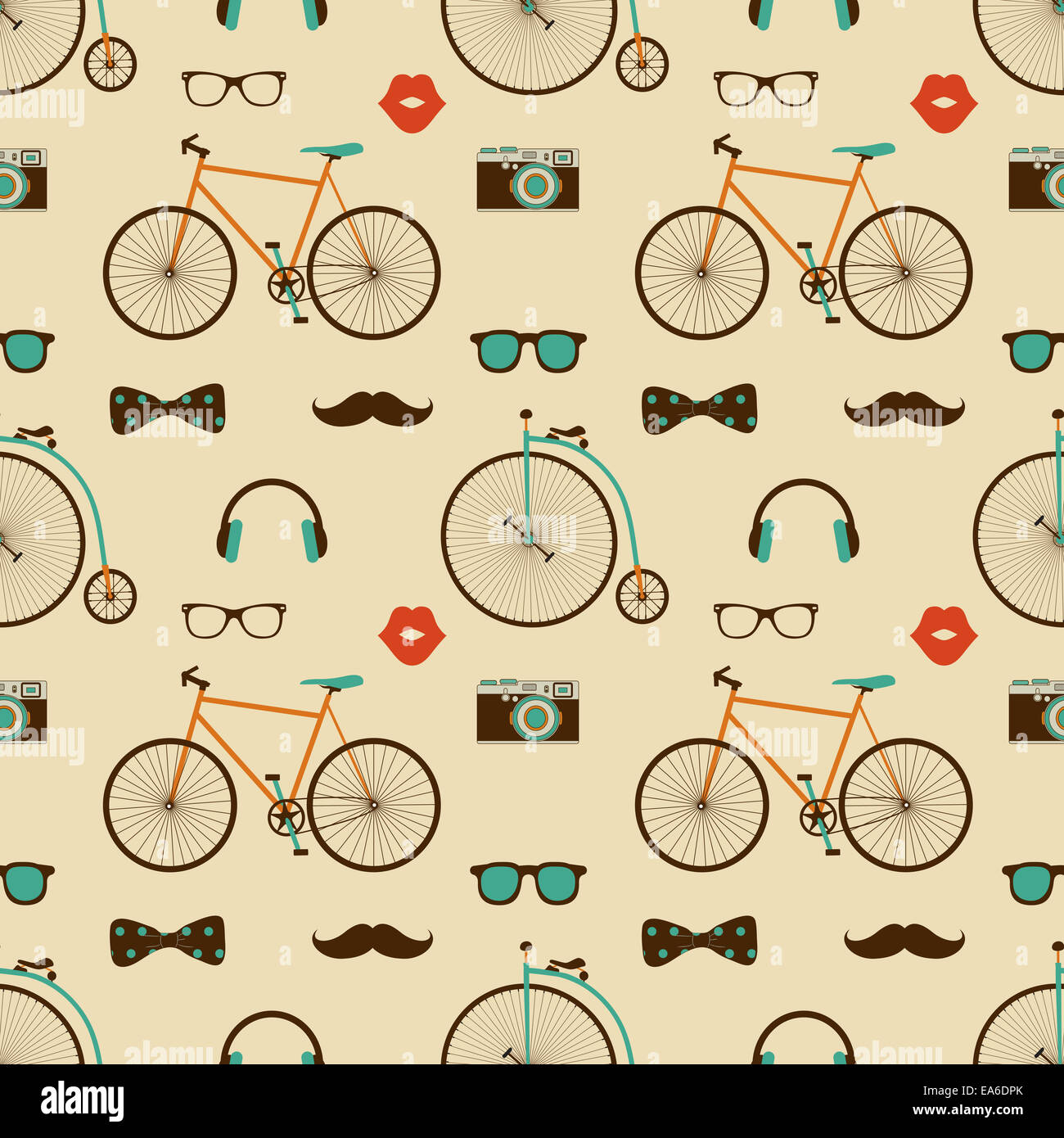 Hipster Colorful Seamless Pattern Stock Photo - Alamy