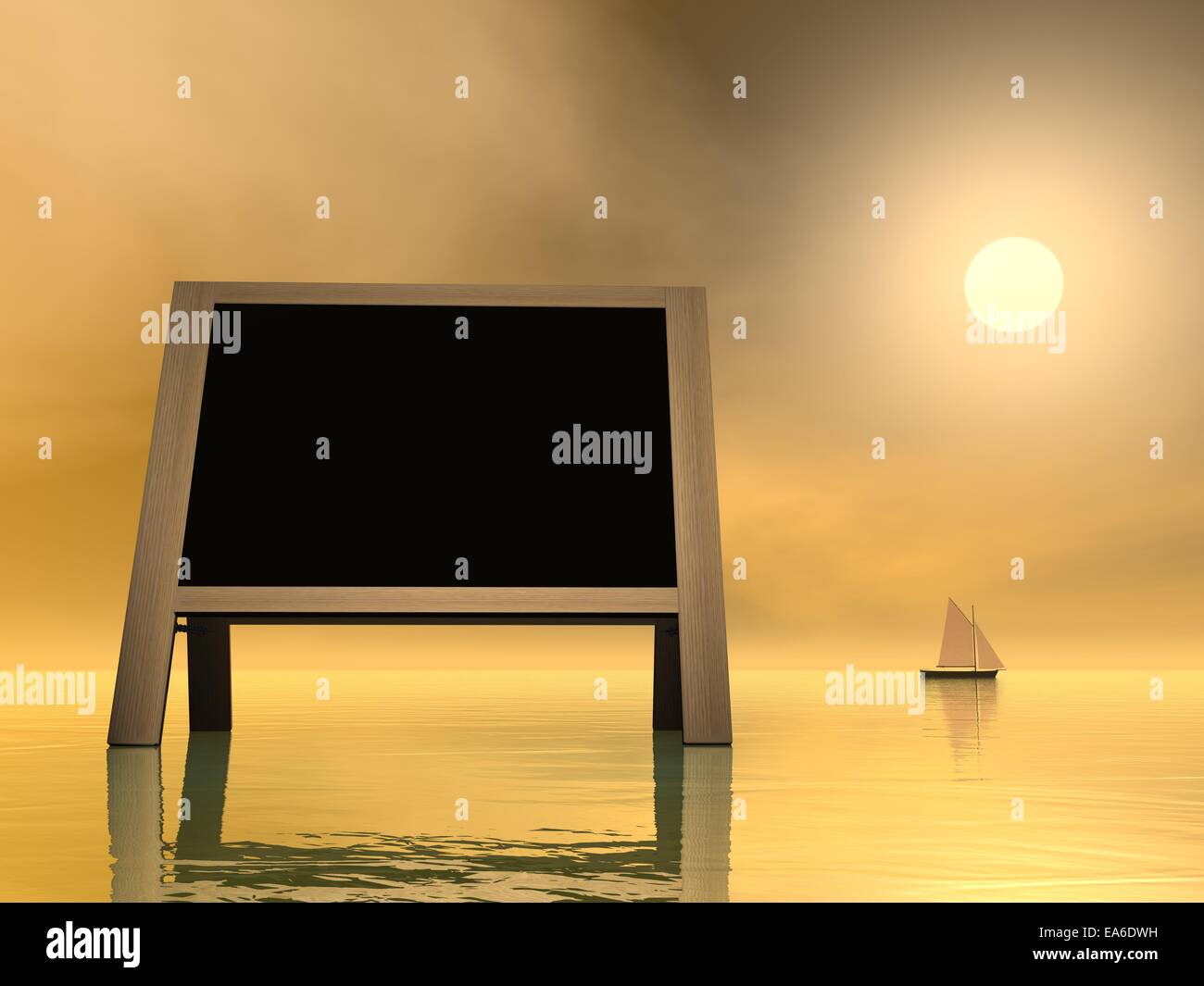 Sunset message - 3D render Stock Photo - Alamy