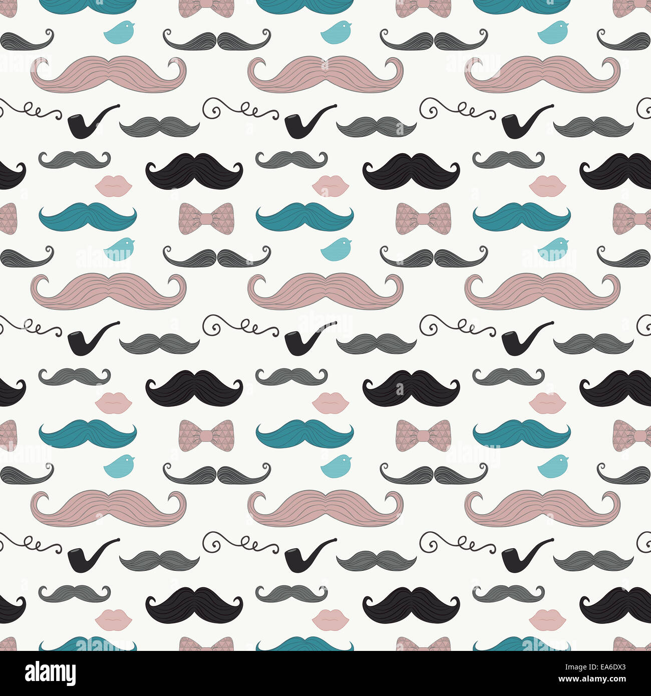 Hipster Retro Vintage Doodle Seamless Pattern Stock Photo - Alamy