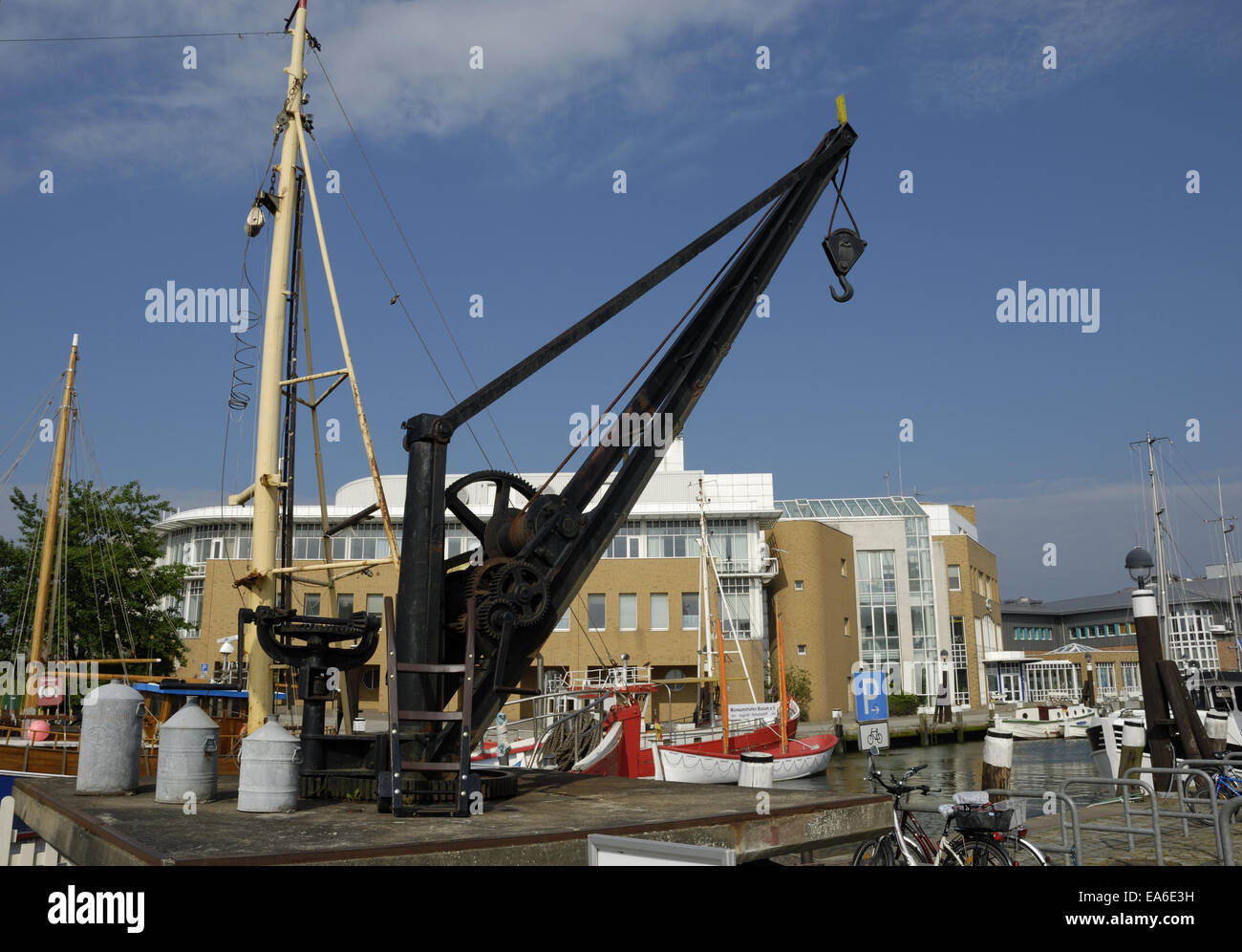 Crane at the museum harbour in Buesum Stock Photo - Alamy