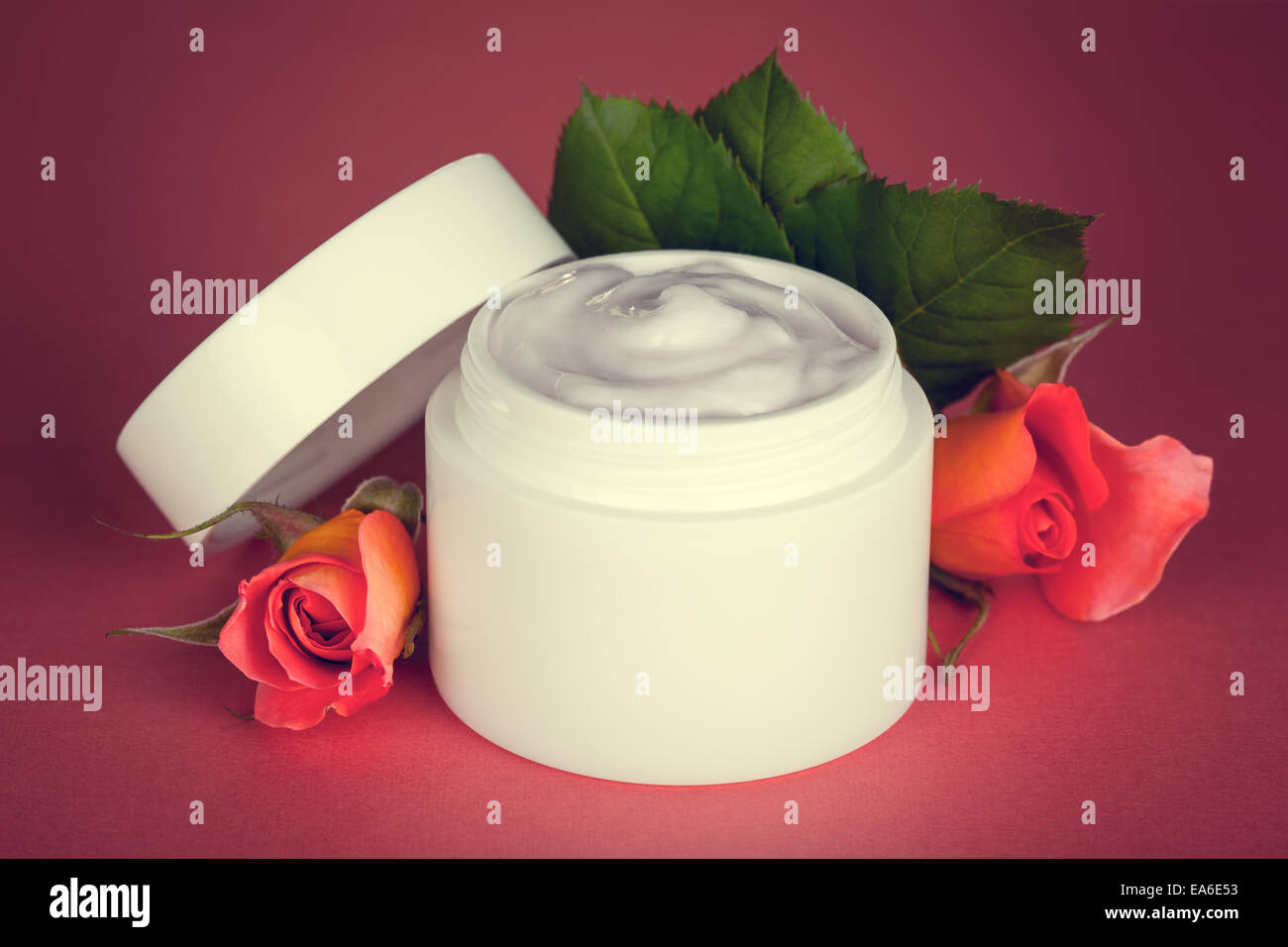 Cream With Roses Stock Photo - Alamy