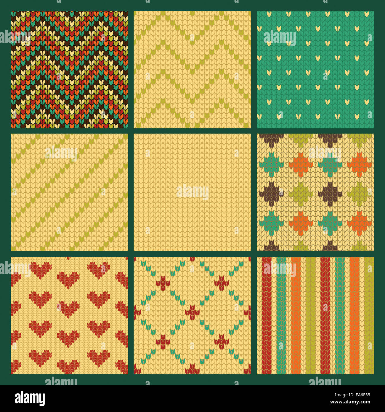 Set of seamless knitting patterns Stock Photo - Alamy