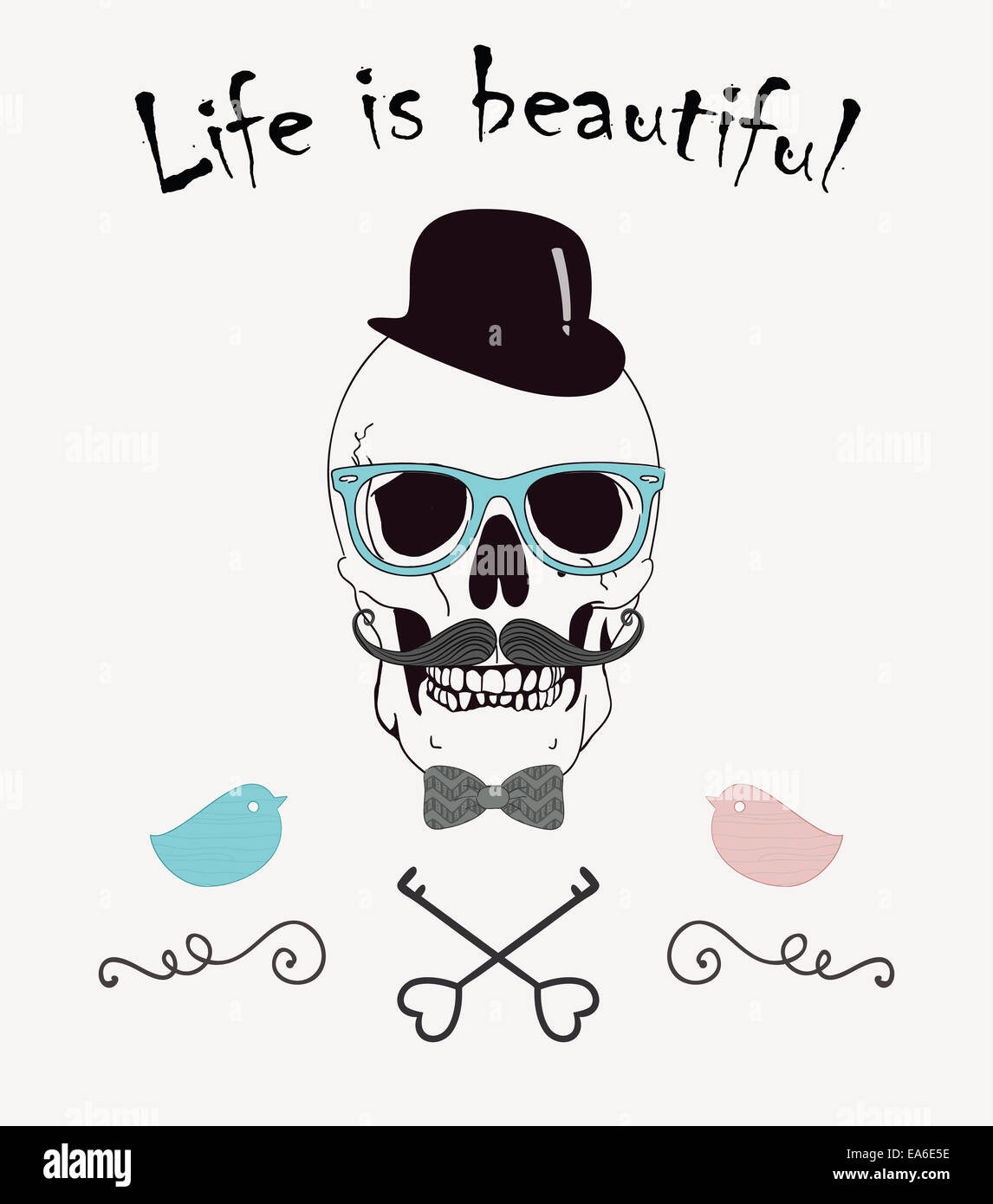 Illustration vintage beautiful bird Cut Out Stock Images & Pictures - Alamy