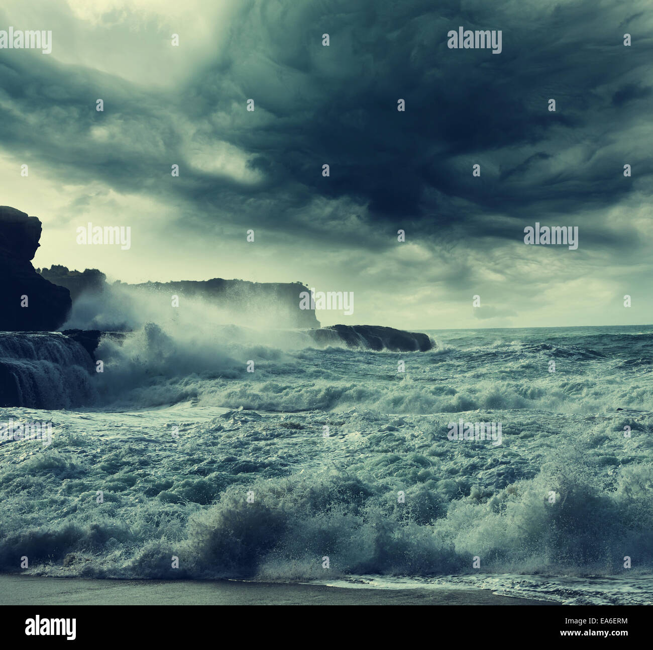 Storm on ocean Stock Photo - Alamy