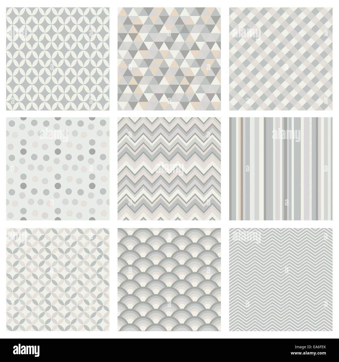 Seamless subtle geometric hipster background set Stock Photo - Alamy