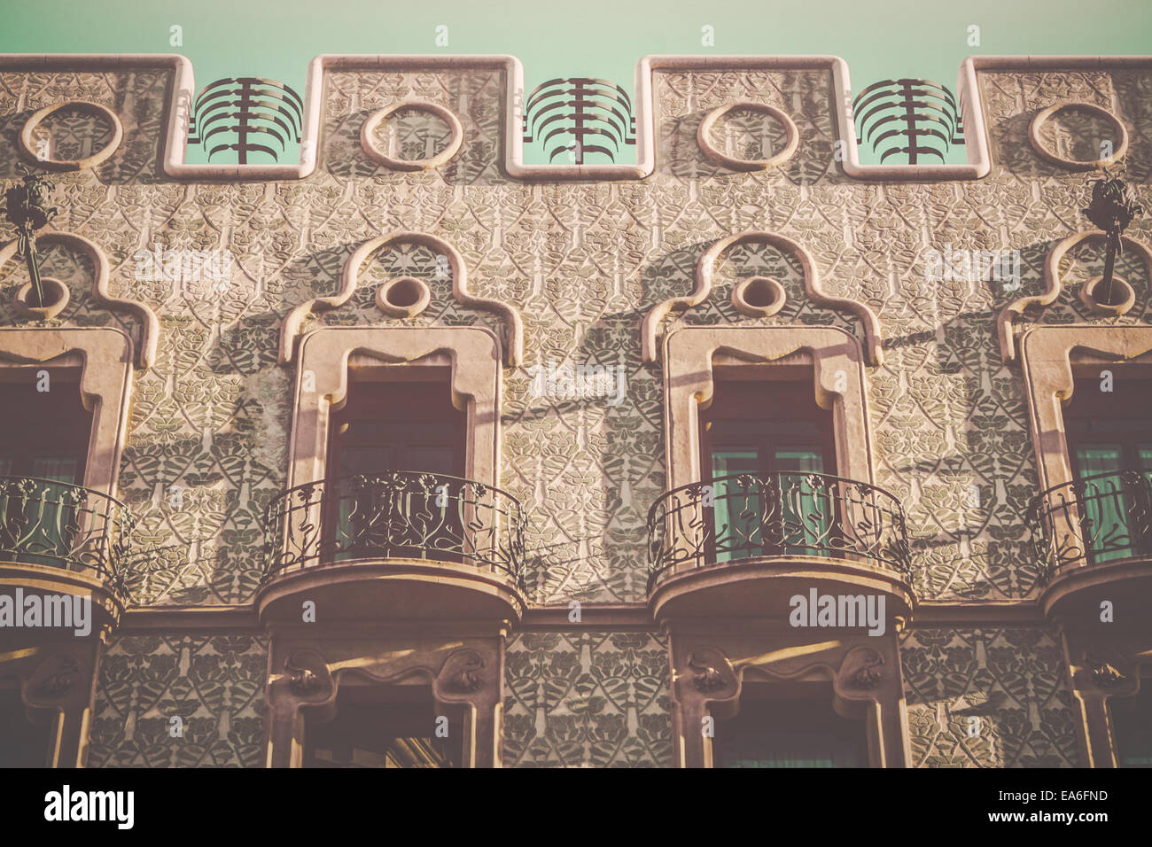 Spain, Barcelona, View of balconies Stock Photo - Alamy