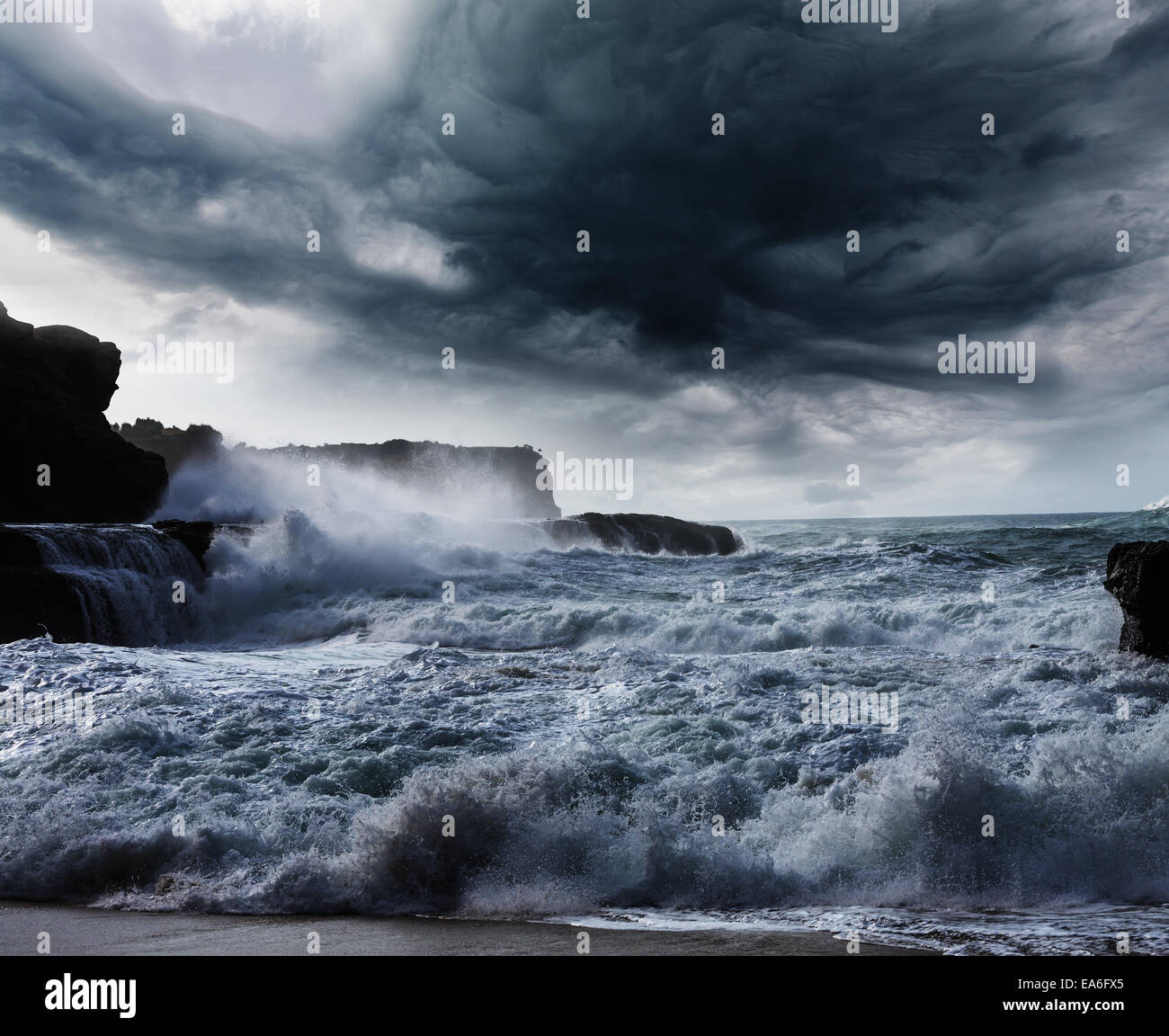 Storm on ocean Stock Photo - Alamy