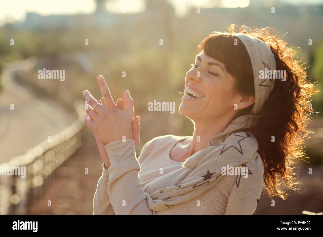 Laughing woman portrait hi-res stock photography and images - Alamy