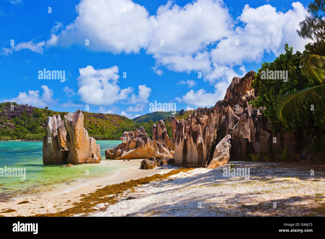 Tropical island Curieuse at Seychelles Stock Photo - Alamy