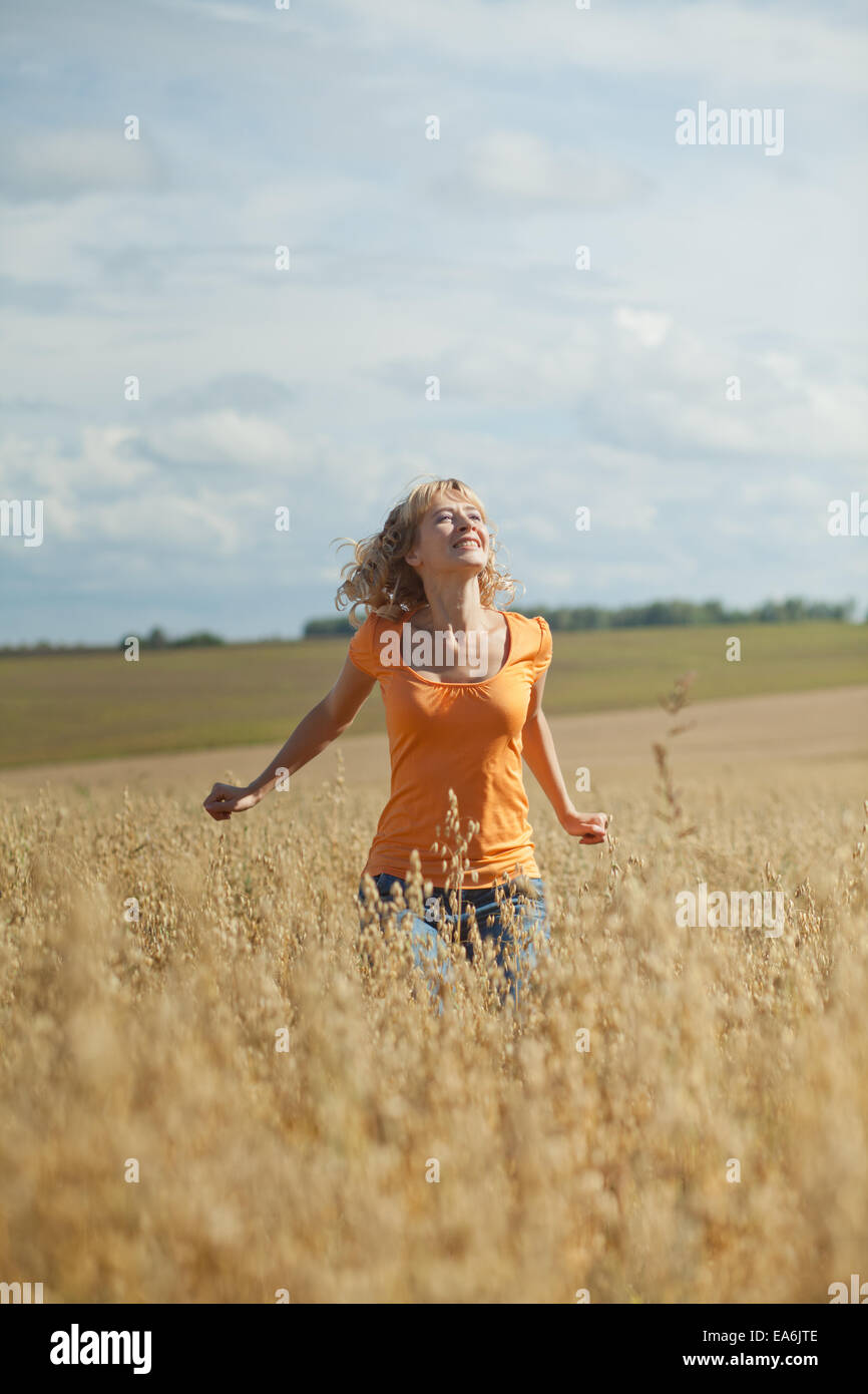 she runs and jumps Stock Photo - Alamy