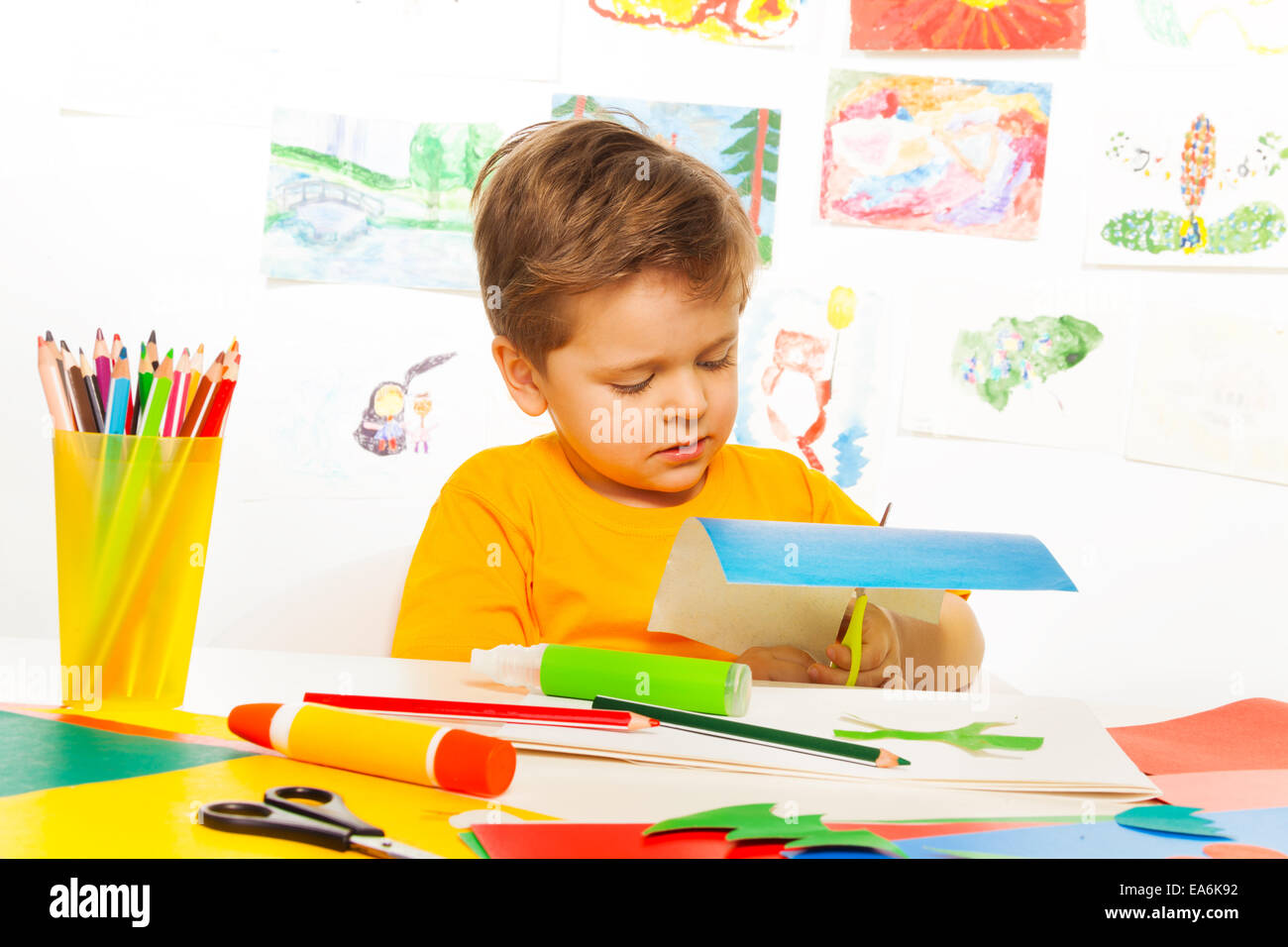 Child glue craft hi-res stock photography and images - Alamy