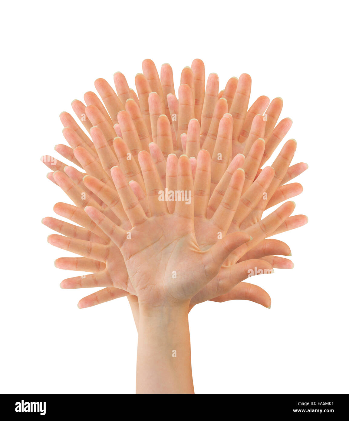 Tree made of hands Stock Photo - Alamy