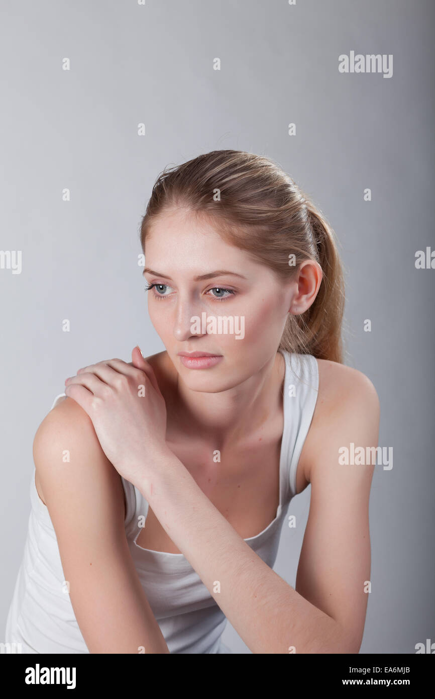 girl's face looking Stock Photo - Alamy