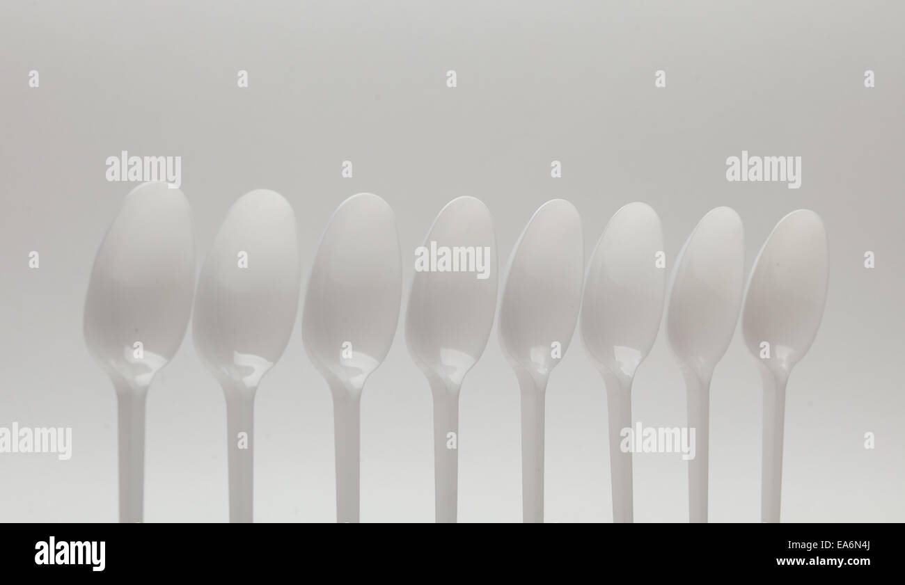 number of disposable spoons Stock Photo - Alamy
