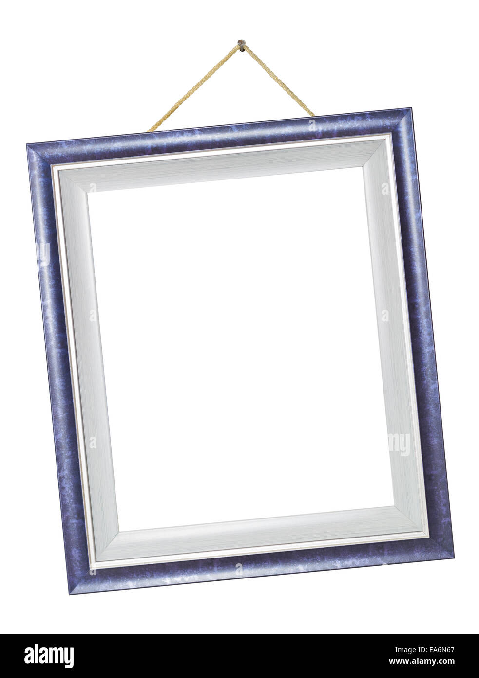 Decorative blue wall with gold frame hi-res stock photography and ...