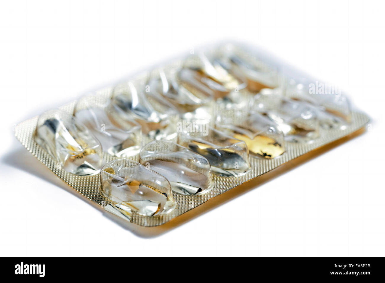 used one packs of pills on white background Stock Photo - Alamy