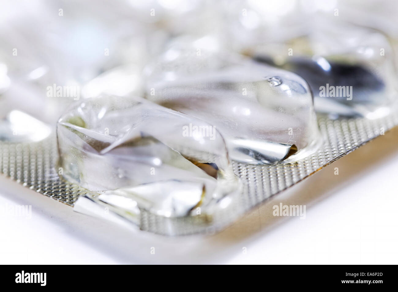 used one packs of pills on white background Stock Photo - Alamy