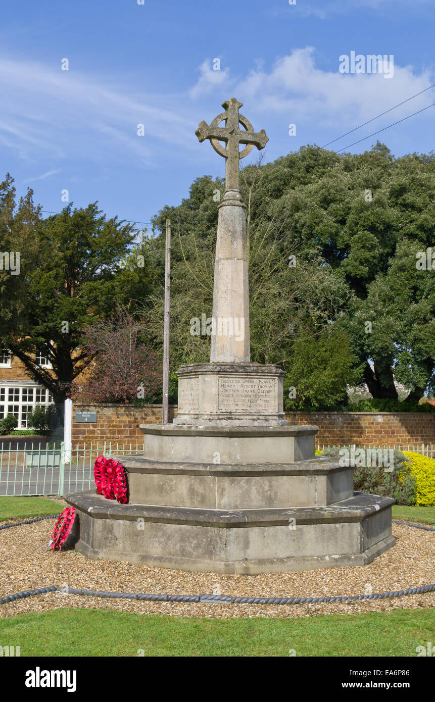 War memorial, situated on the green, in the village of Hardingstone ...