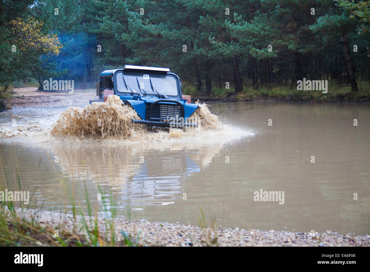 Competitive Safari Off Road racing event at Bagshot, Surrey in October ...