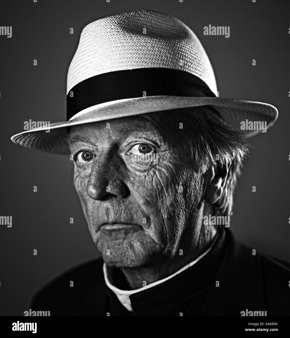 Black and white image of a english,priest,vicar Stock Photo - Alamy