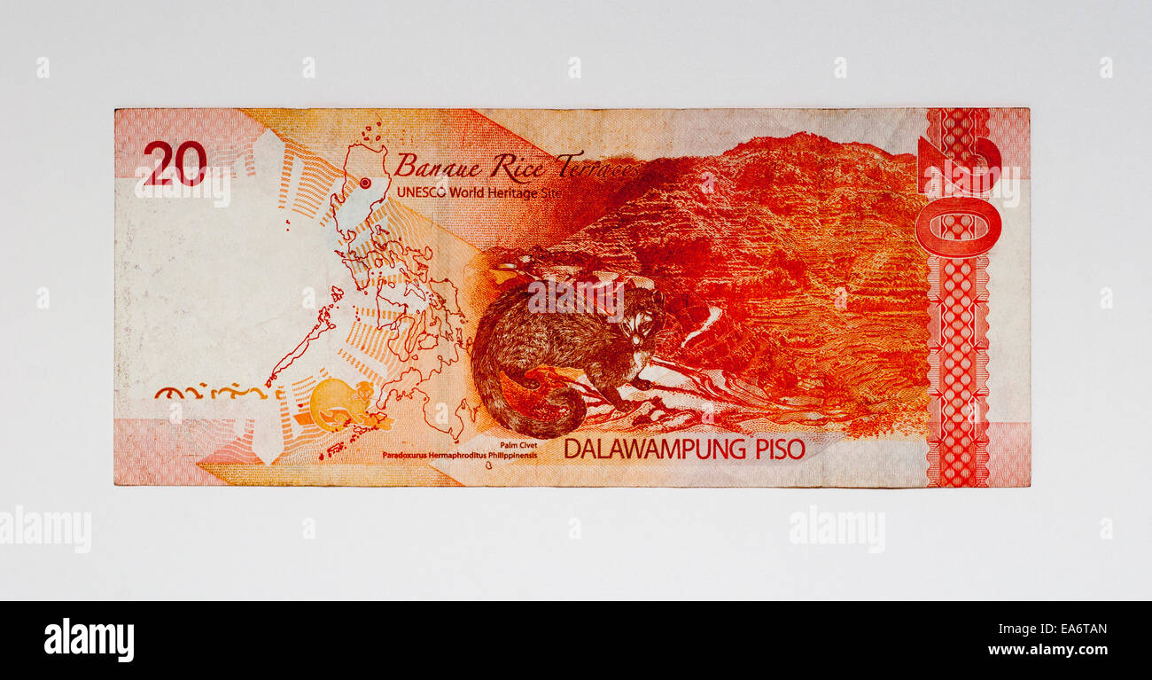 Philippines 20 Twenty Piso Bank Note Stock Photo - Alamy