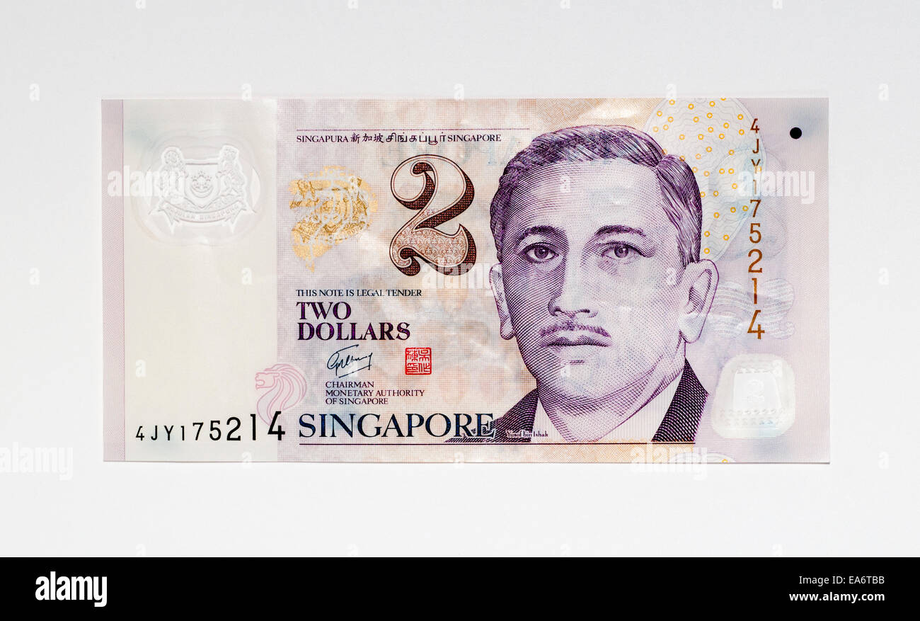 Singapore 2 Two Dollar Bank Note Stock Photo - Alamy